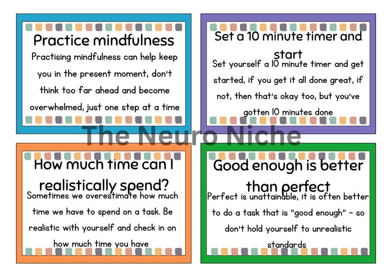 Executive Function Strategy Support Cards - ADHD, Autism, Neurodivergent - Etsy Australia
