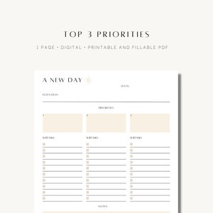 Top 3, Priority List, to Do Lists, Productivity Planner, Daily to Do ...
