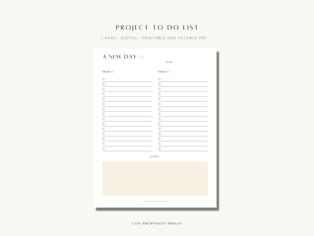 Project to Do List, Daily to Do List, Daily Productivity Planner ...
