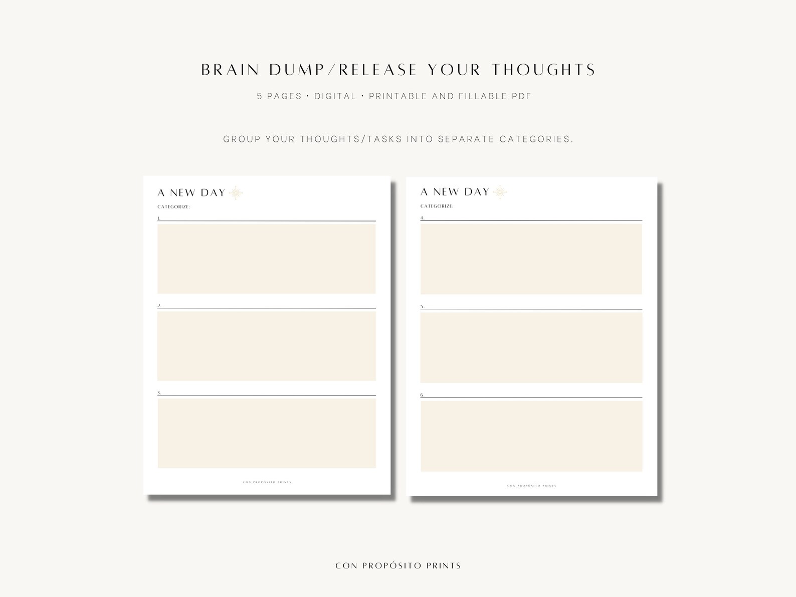 Brain Dump, Brain Dump Template, Idea Organizer Planner, to Do List ...