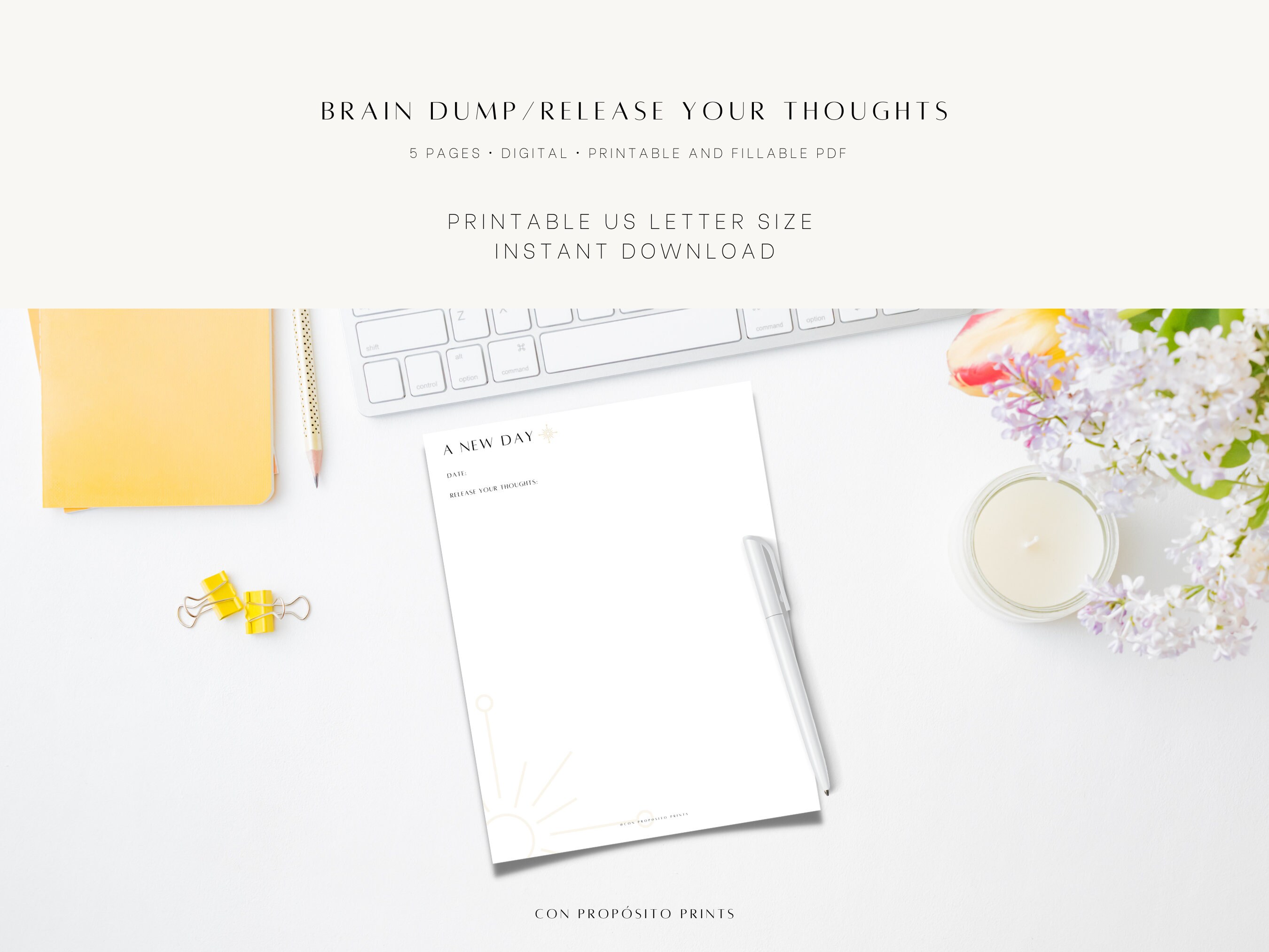 Brain Dump, Brain Dump Template, Idea Organizer Planner, to Do List ...