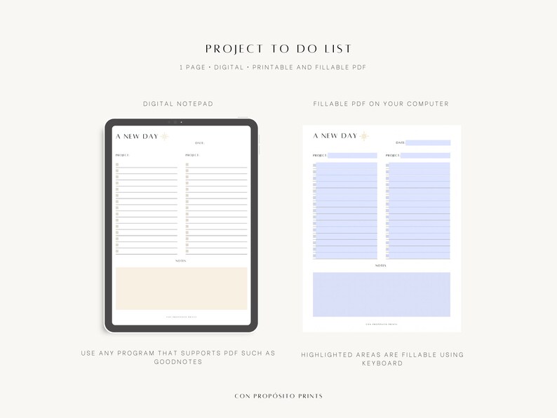 Project to Do List, Daily to Do List, Daily Productivity Planner ...