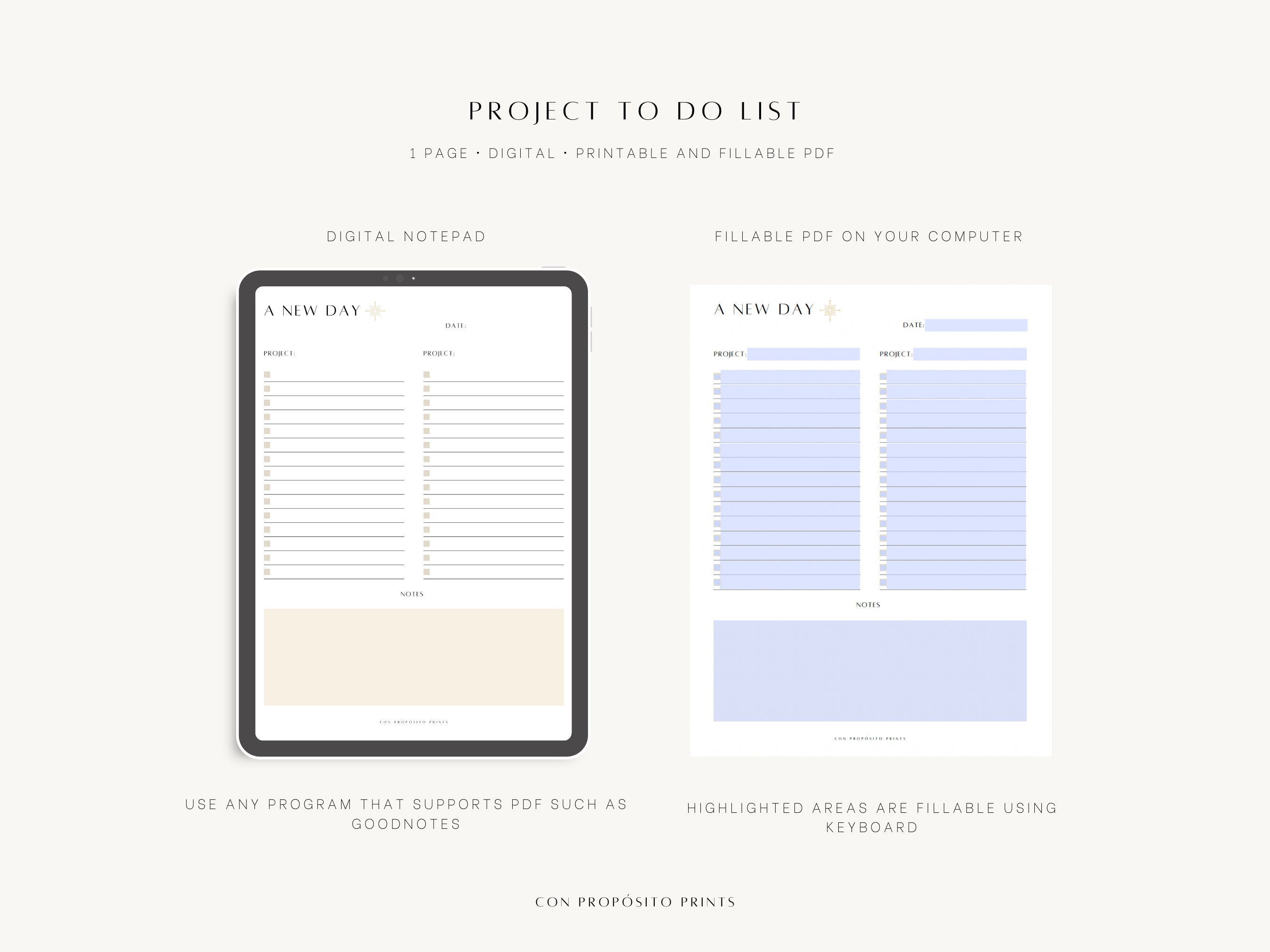 Project to Do List, Daily to Do List, Daily Productivity Planner ...