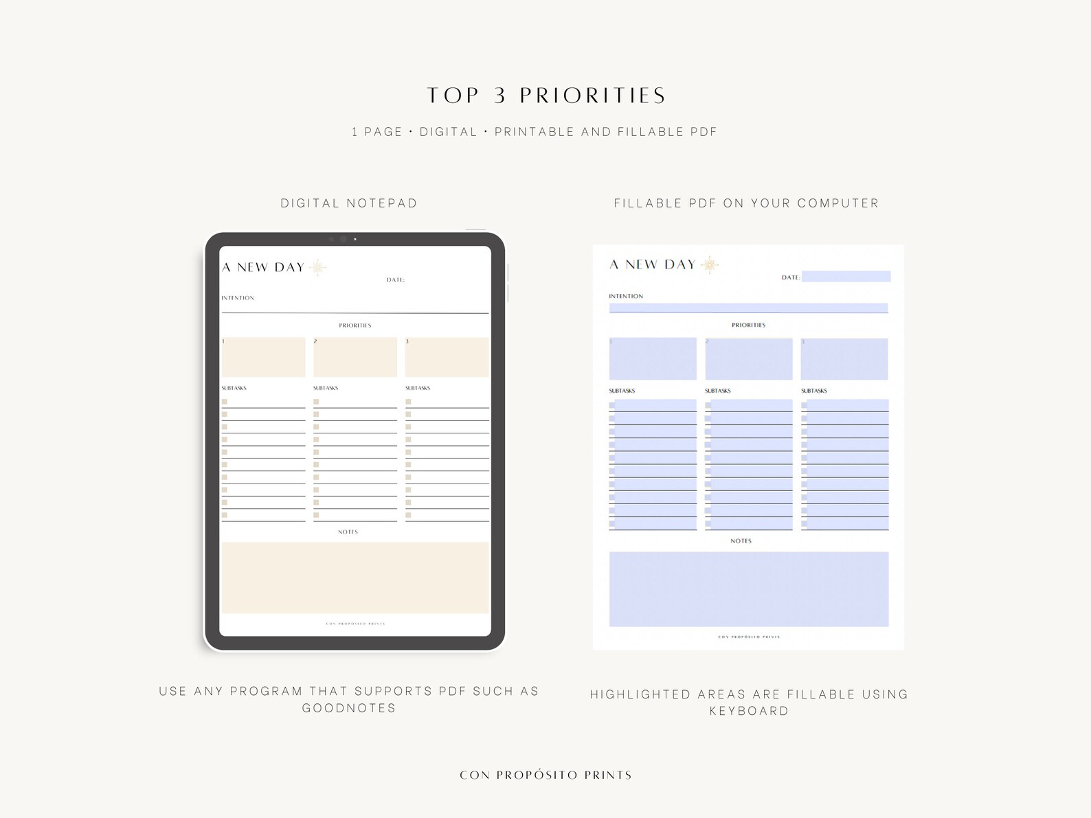 Top 3, Priority List, to Do Lists, Productivity Planner, Daily to Do ...