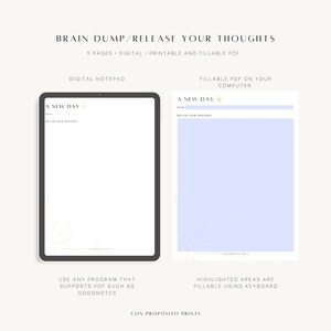 Brain Dump, Brain Dump Template, Idea Organizer Planner, to Do List Template, Priorities ...