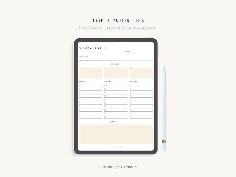 Top 3, Priority List, to Do Lists, Productivity Planner, Daily to Do ...