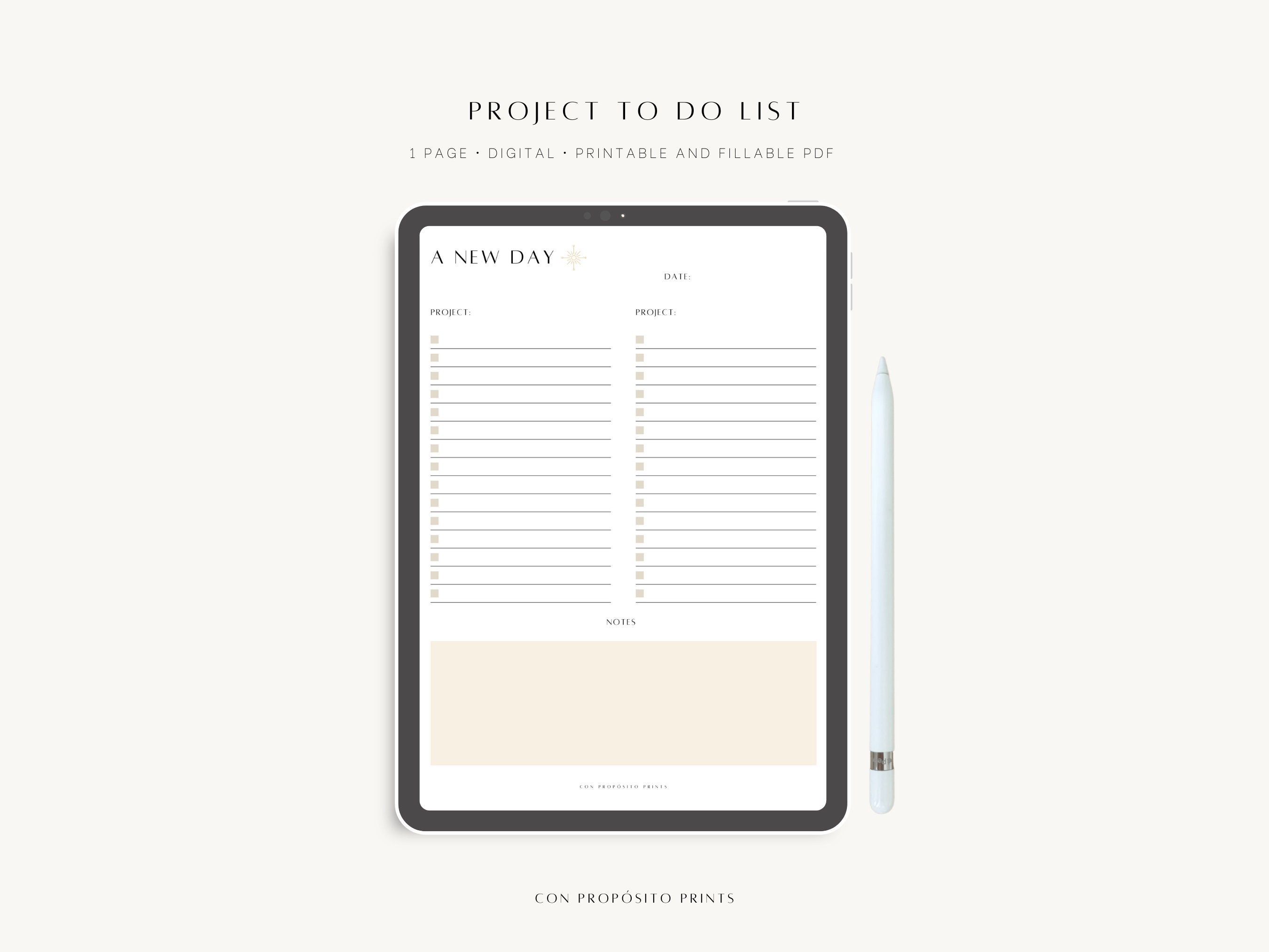 Project to Do List, Daily to Do List, Daily Productivity Planner ...