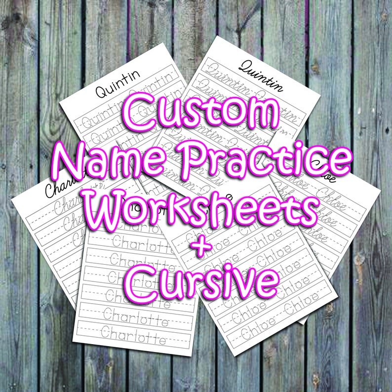 Custom Name Handwriting Practice Digital Worksheets - Printable ...