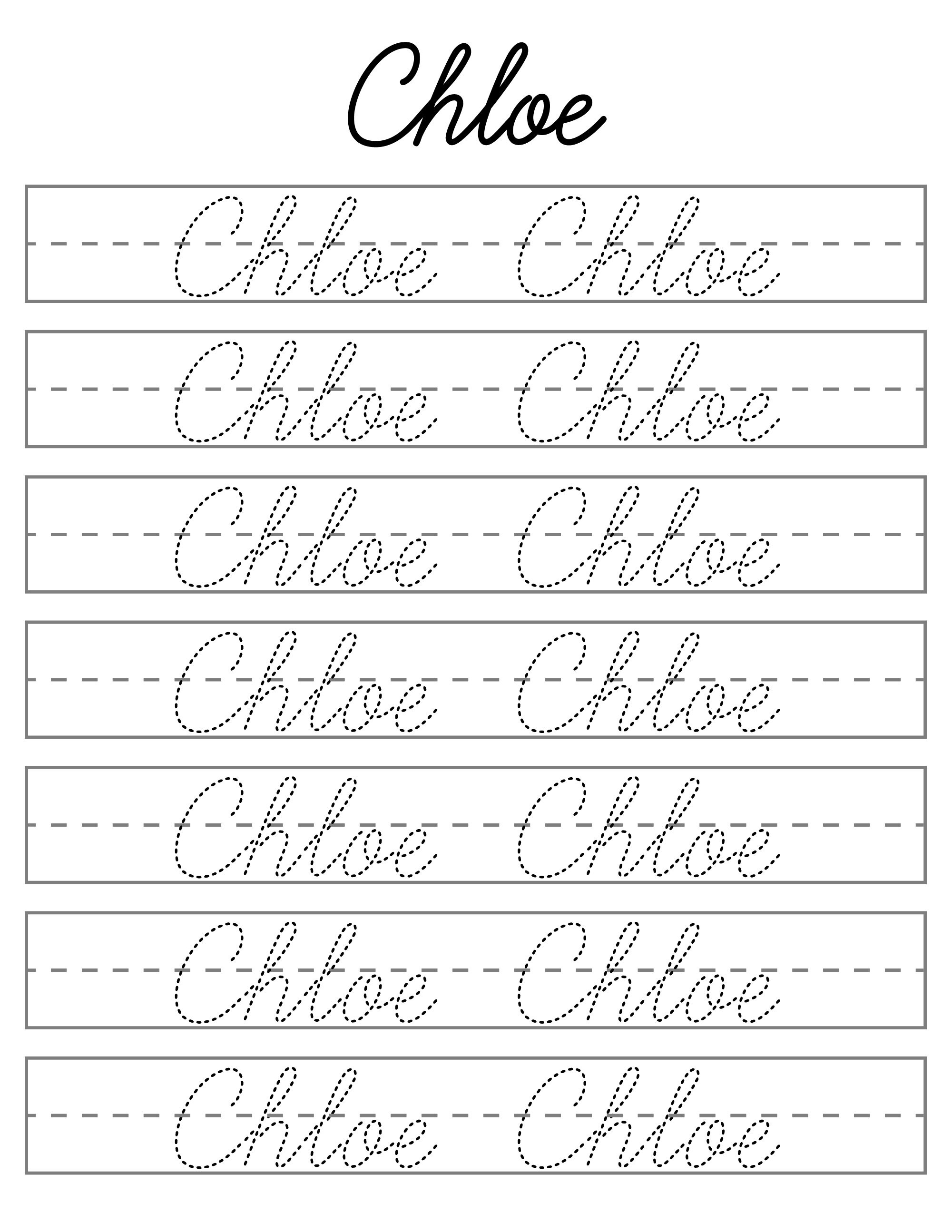 Custom Name Handwriting Practice Digital Worksheets - Printable ...