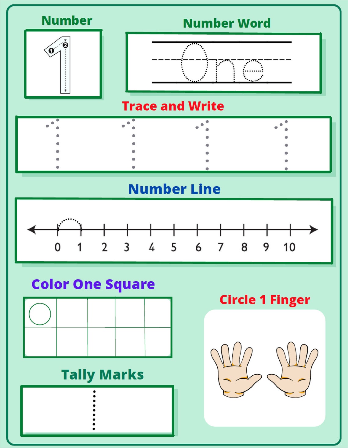1-10 Numbers Activity Digital Worksheets Printable Counting & Tracing ...