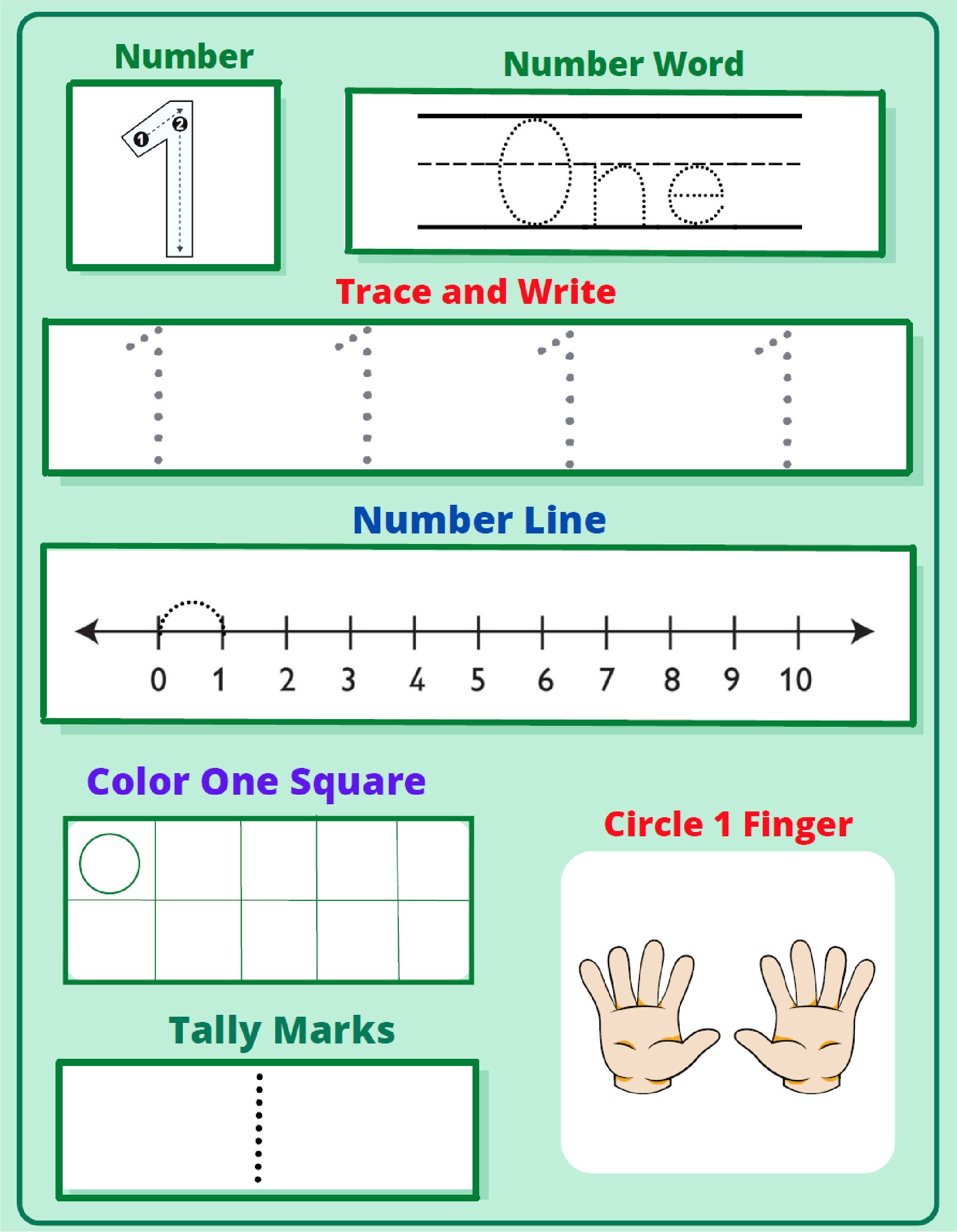 1-10 Numbers Activity Digital Worksheets - Printable Counting & Tracing ...
