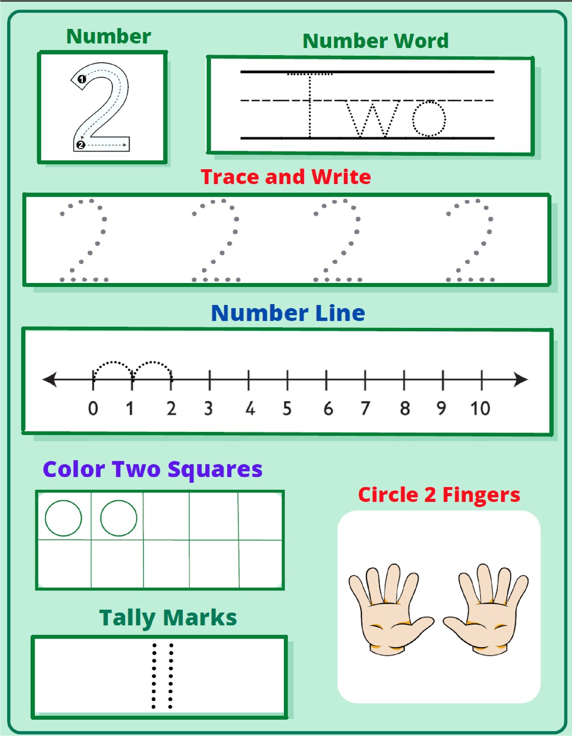 1-10 Numbers Activity Digital Worksheets Printable Counting & Tracing ...