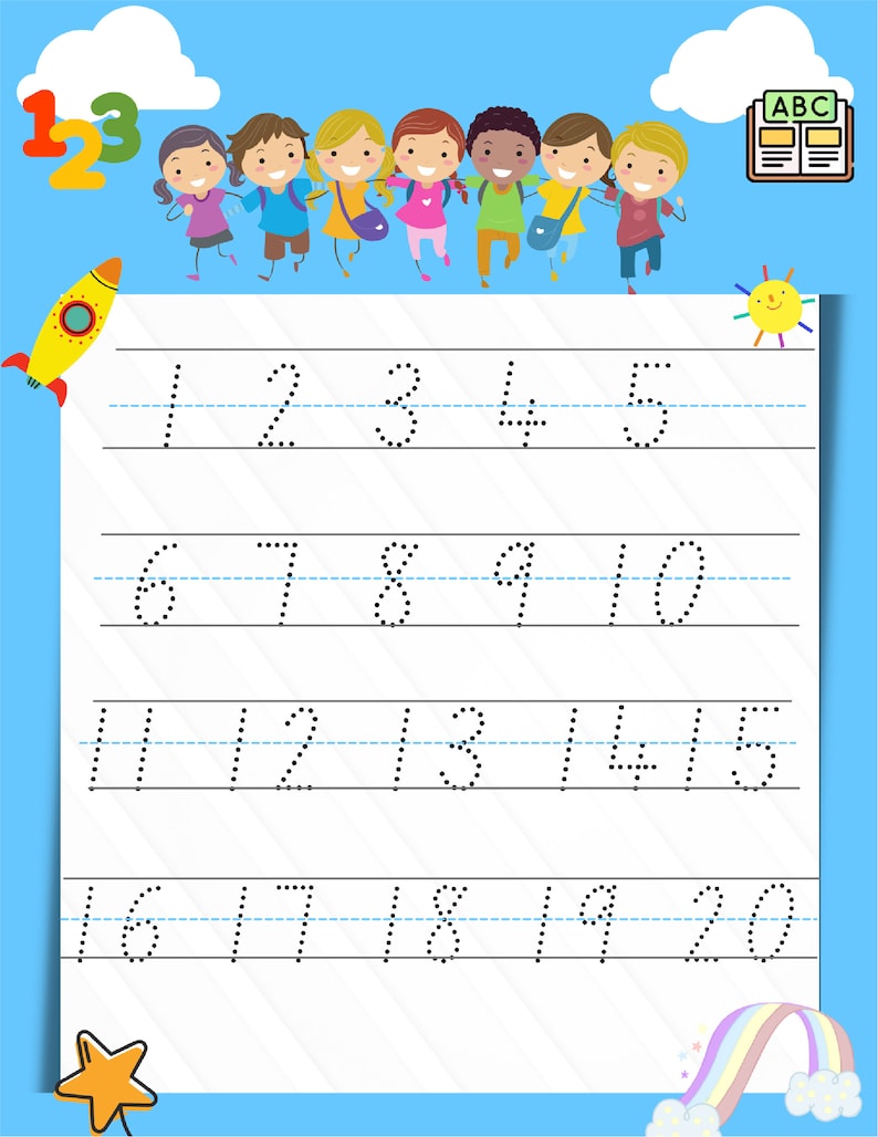 ABC & 123 Handwriting Practice Digital Worksheets Printable Alphabet ...