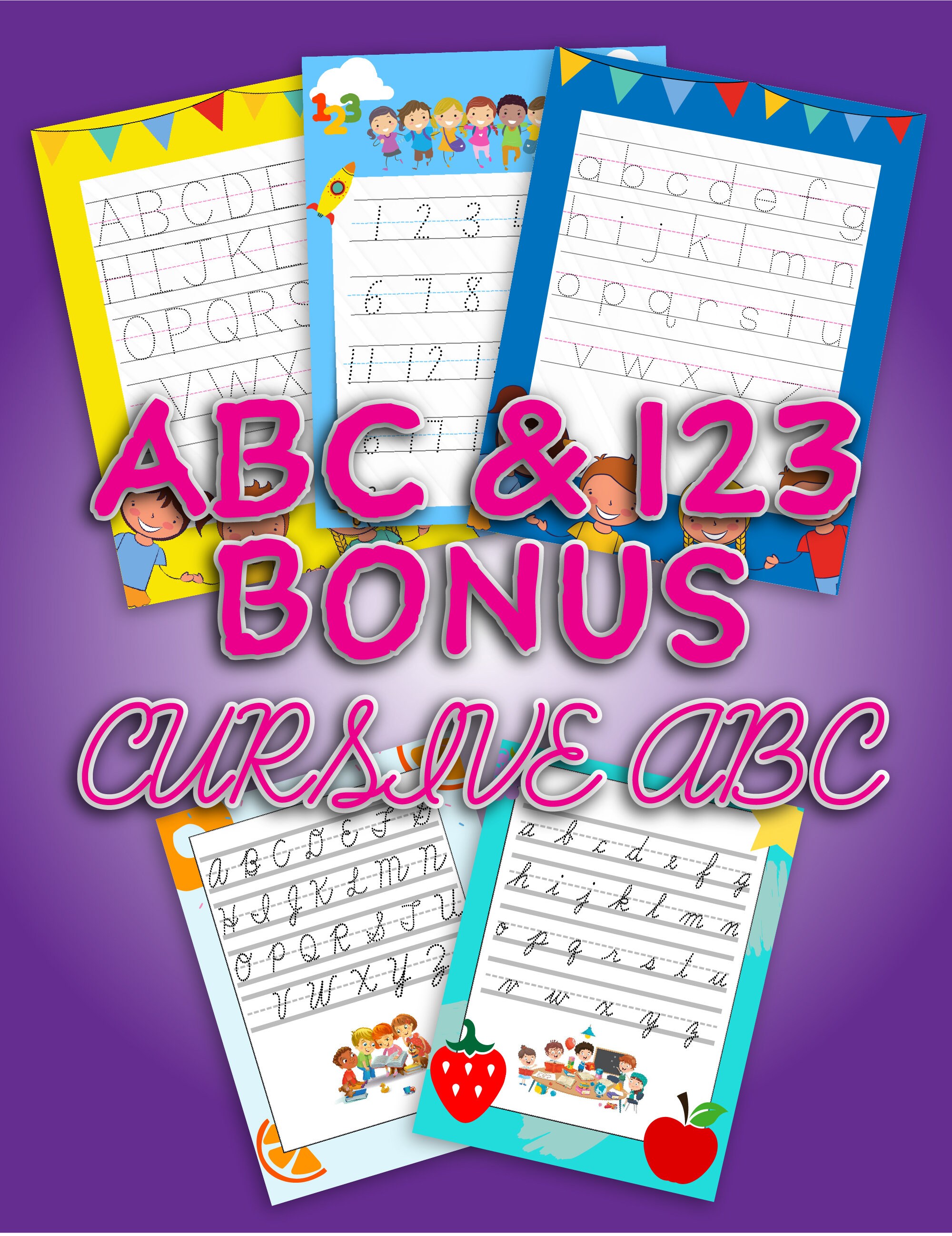 ABC & 123 Handwriting Practice Digital Worksheets Printable Alphabet ...