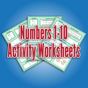 1-10 Numbers Activity Digital Worksheets - Printable Counting & Tracing ...