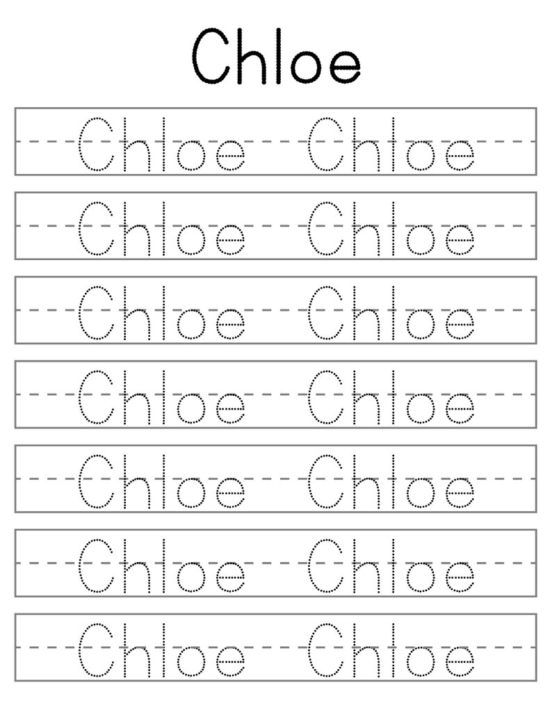 Custom Name Handwriting Practice Digital Worksheets - Printable ...