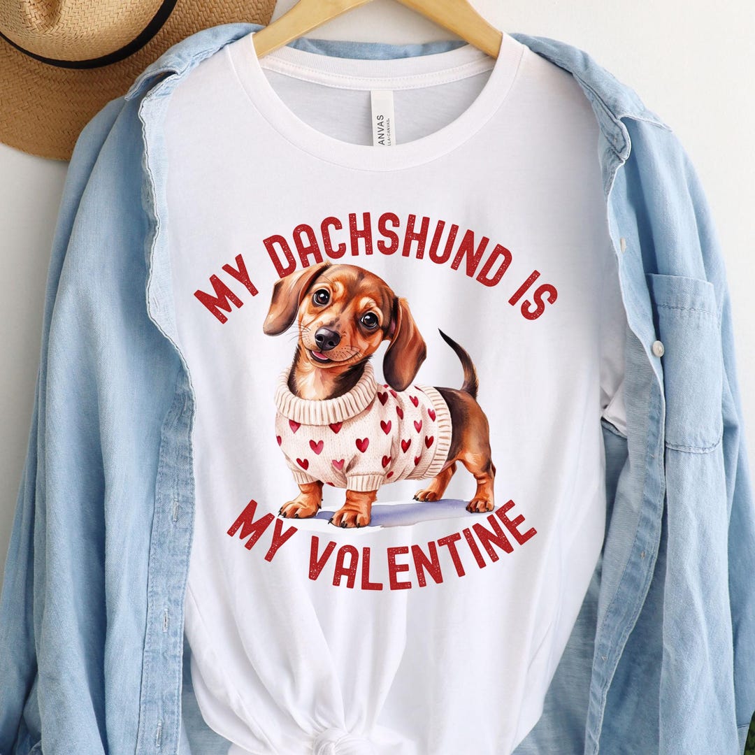 Dachshund PNG, Cute Weiner Dog Valentine Png, Valentine's Day Png ...