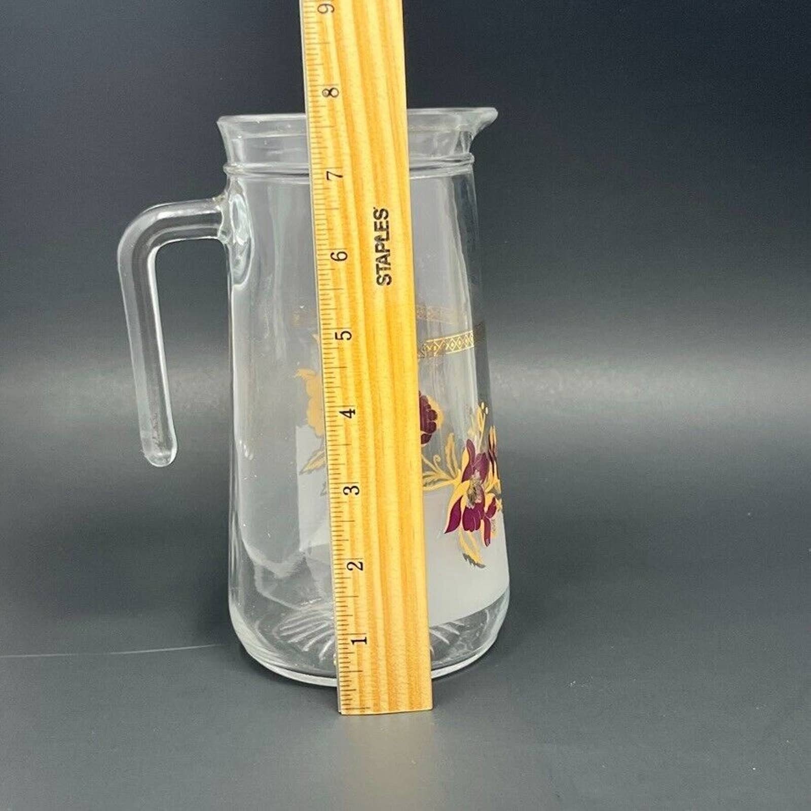 RARE Cerve Mid Century Red & Gold Pitcher Made in Italy Vintage 7 1/2 ...