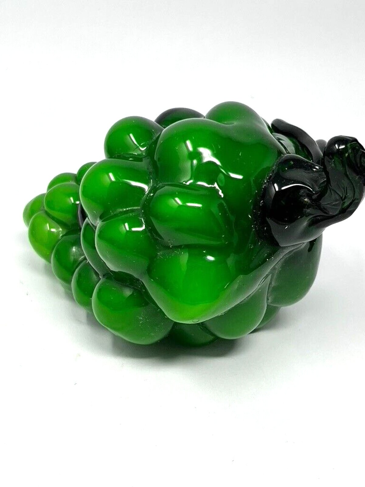 Hand Blown Molded Glass Grape Cluster Green 6" Art Crafted Table Decor ...