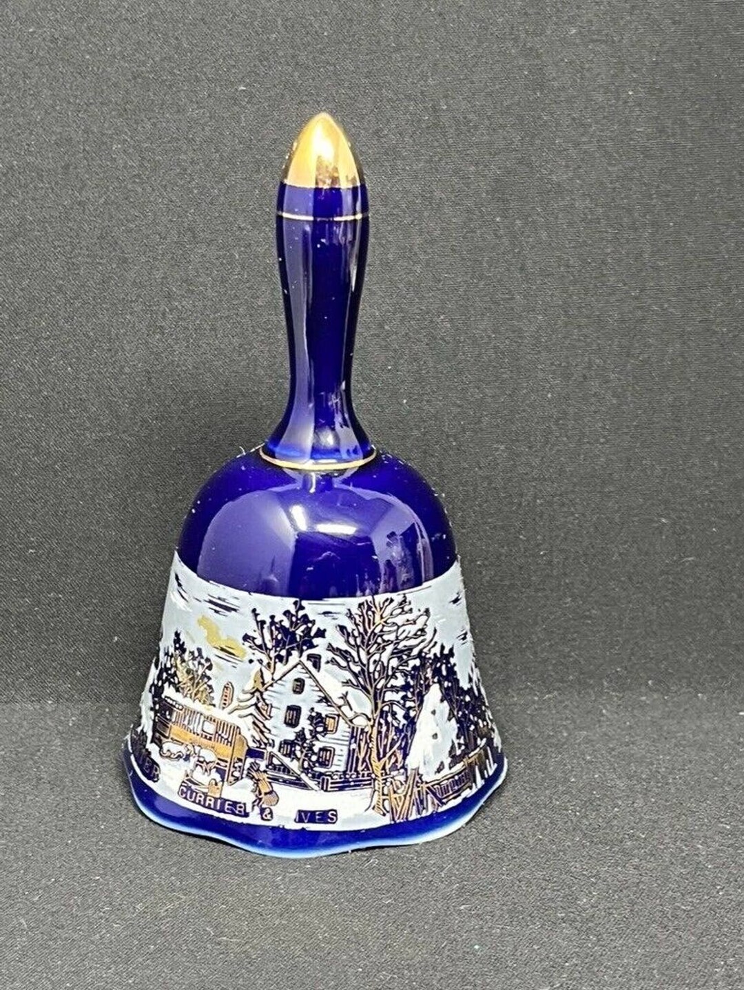 Currier & Ives the Homestead in Winter Decorative Collectible Blue Bell - Etsy