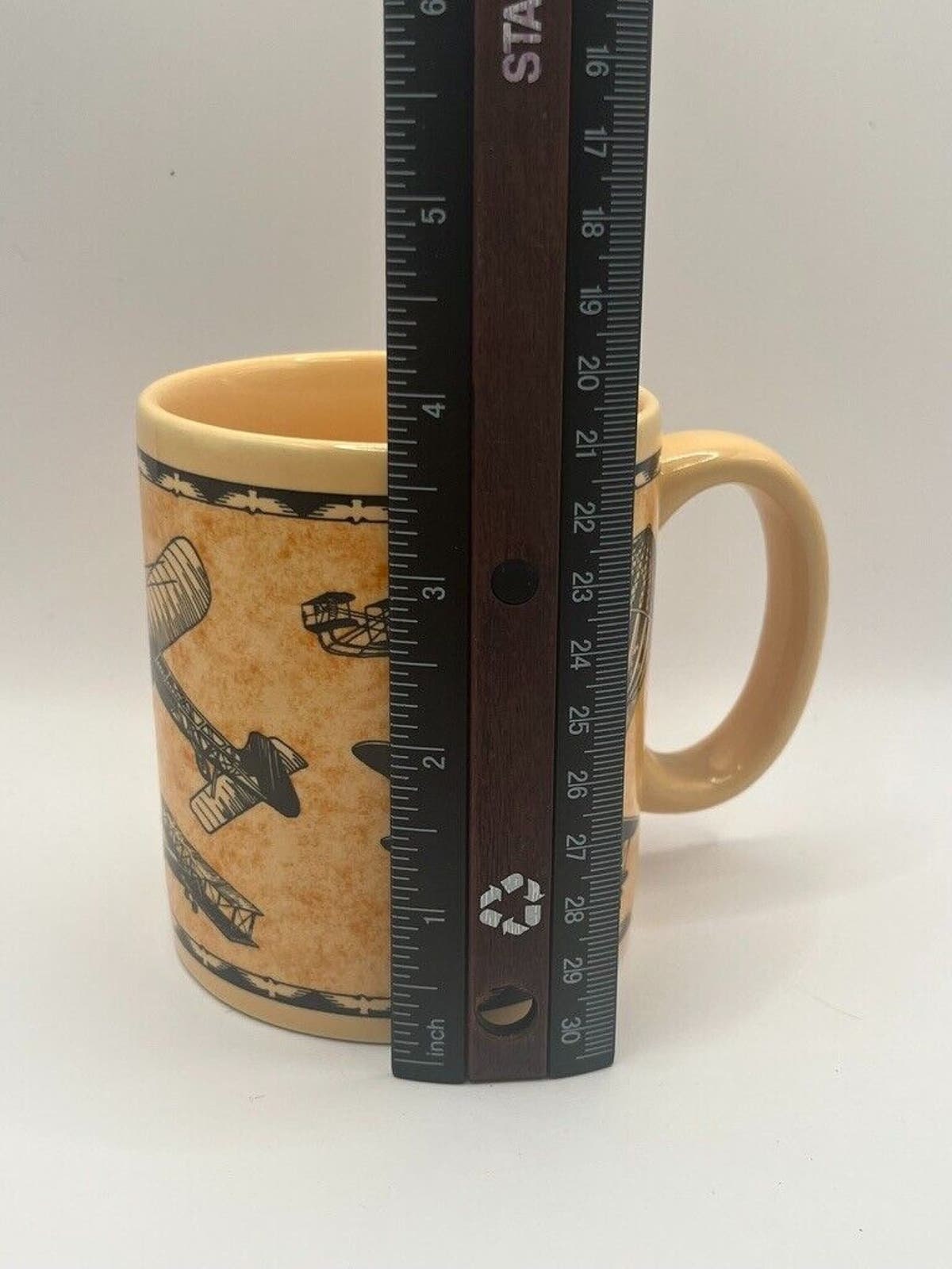 Vintage Russ Berrie Aviation Theme Coffee Mug Airplanes Wright Brothers ...