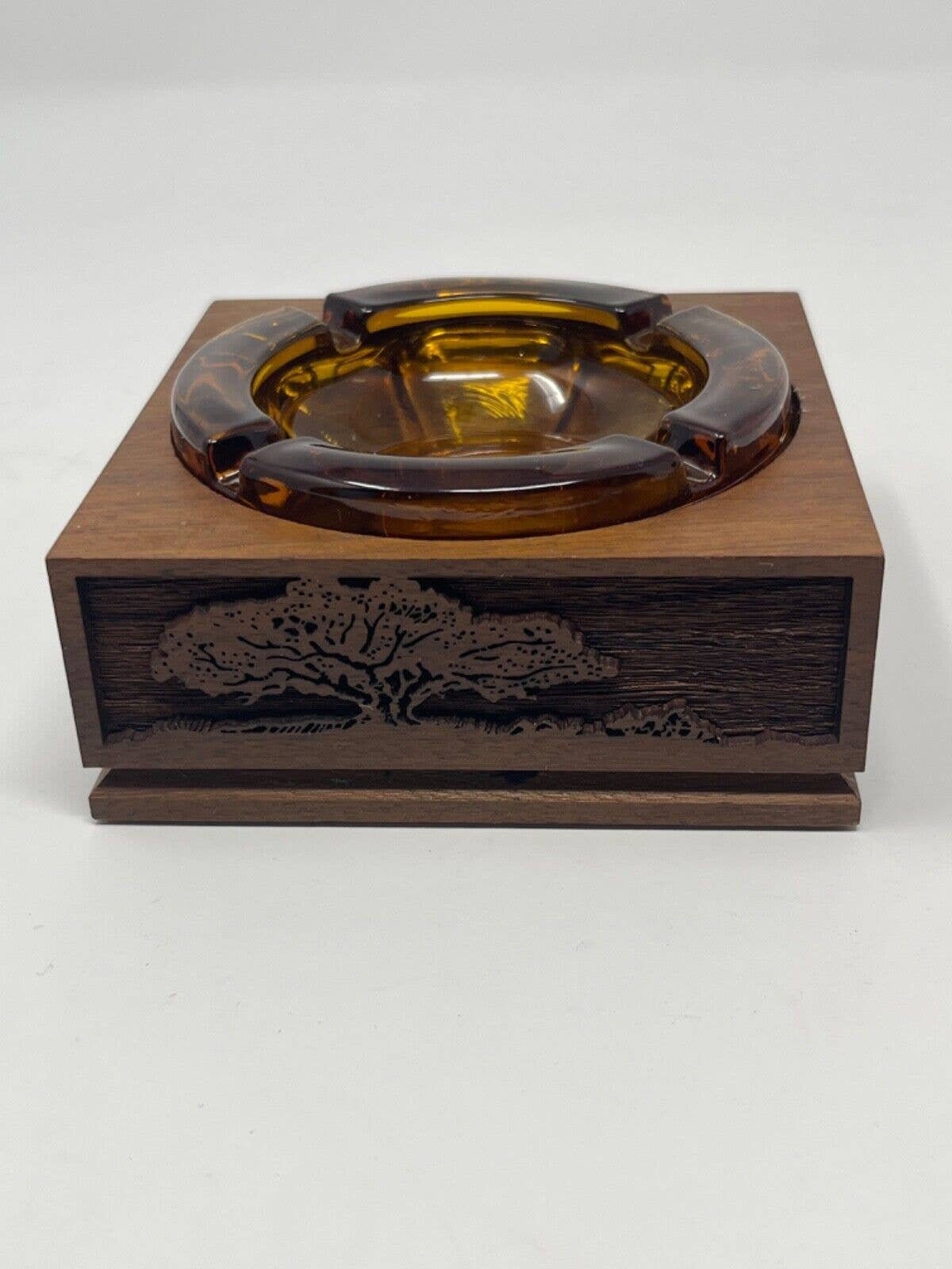 Rare Vintage Wild Laser Cut Forrest Laser Engraved With Amber Glass on ...