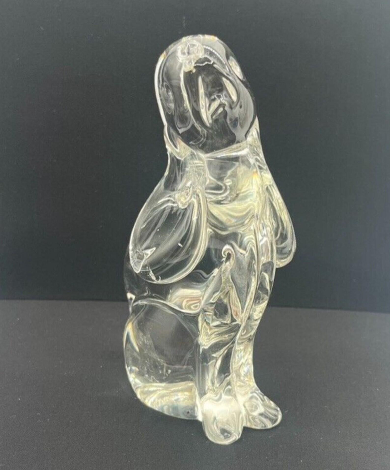Glass Cristal Clear 6 1/2"dog Figurine Sculpture Paper Weight - Etsy