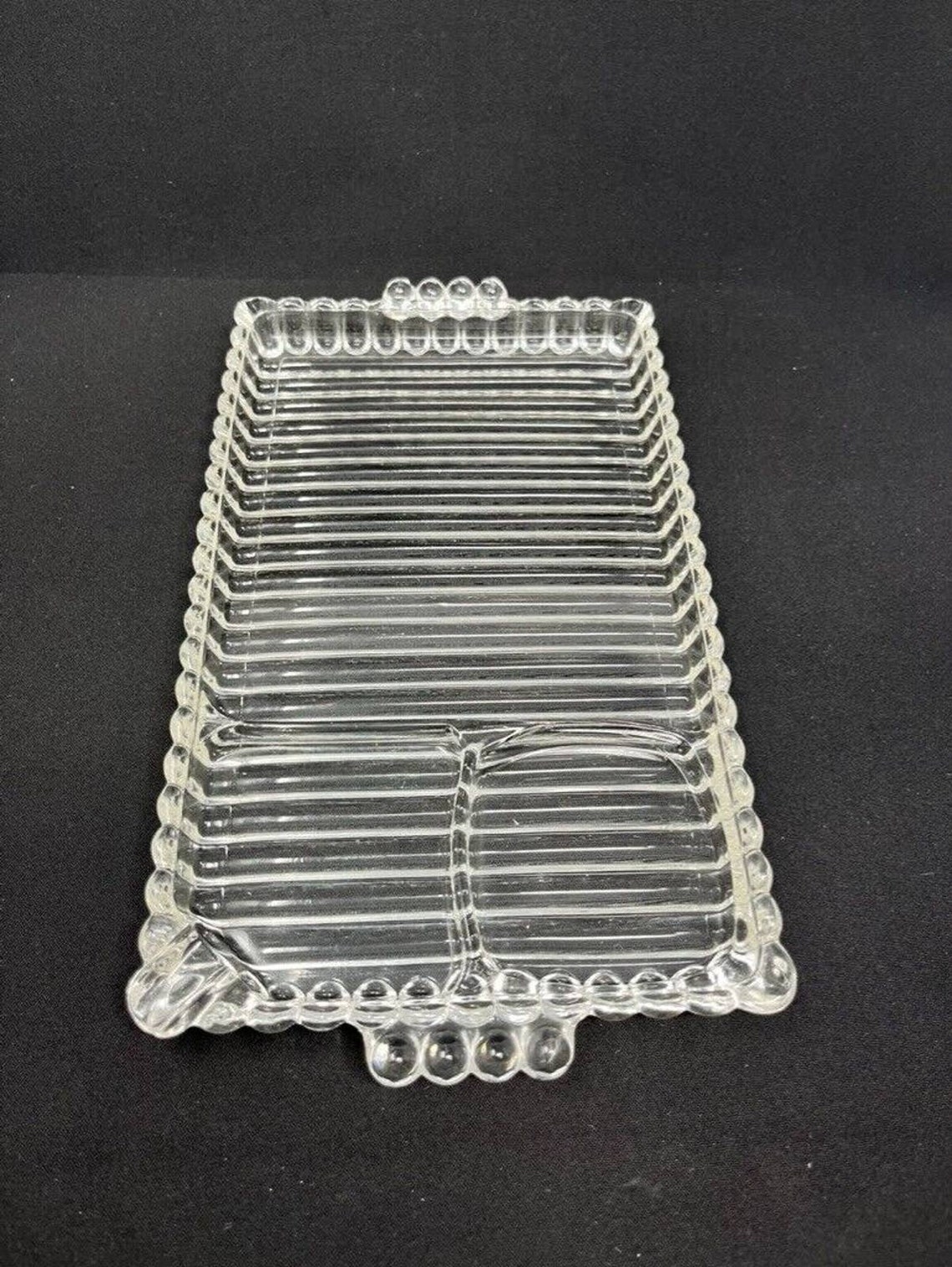 Hazel Atlas Depression Glass Lunch Snack Tray Orchard Crystal Pattern ...