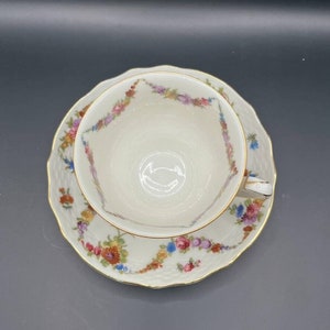 Vintage Epiag China Czechoslovakia Floral Swag Tea Cup & Saucer Set - Etsy