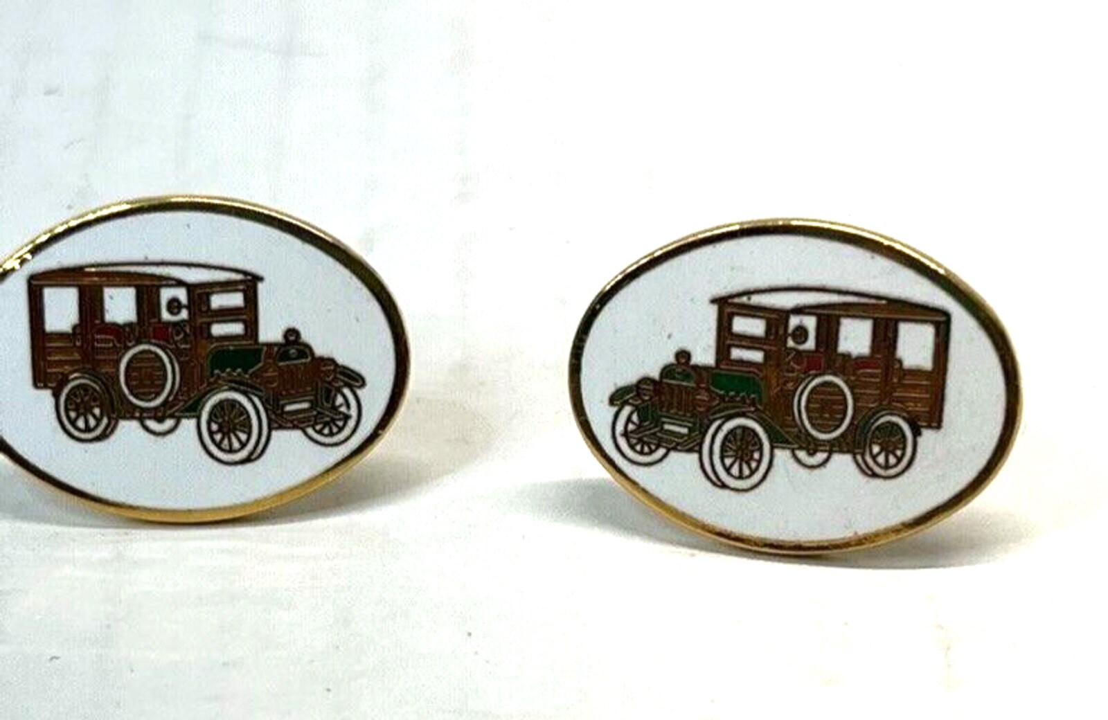 Vintage Antique Car Cufflinks Enamel Gold Model T Auto Avon - Etsy