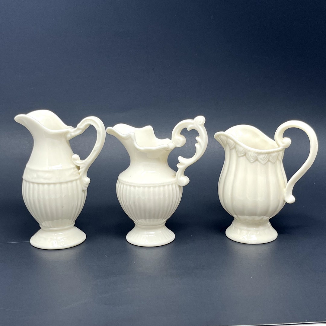 Set of 3 Godiner Ivory Colored Porcelain Mini Pitchers - Etsy