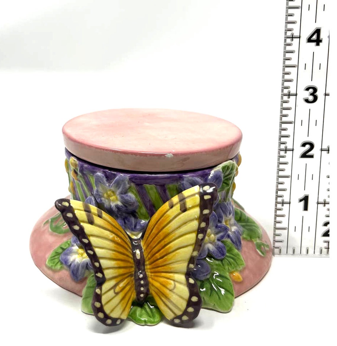 Fitz and Floyd Butterfly Pink Purple Trinket Box With Lid - Etsy