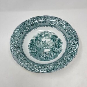 Antique Transferware Green Plate 9.5" Rhine - Etsy