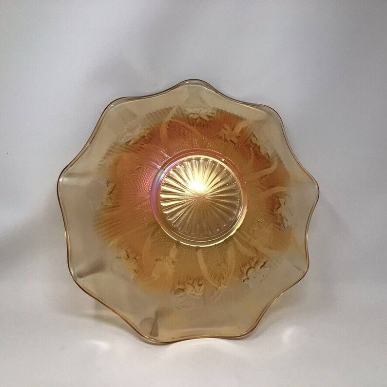 Jeannette Glass Iris and Herringbone 11 1/2 Diameter - Etsy