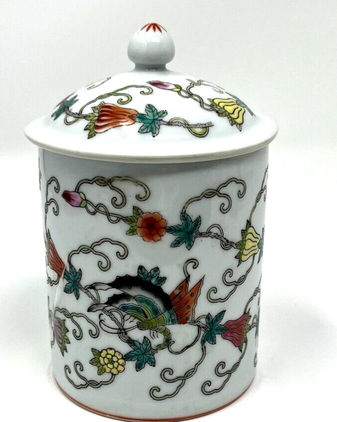 Vintage Porcelain Ceramic Lid Jewelry Chest Trinket Box Potpourri ...
