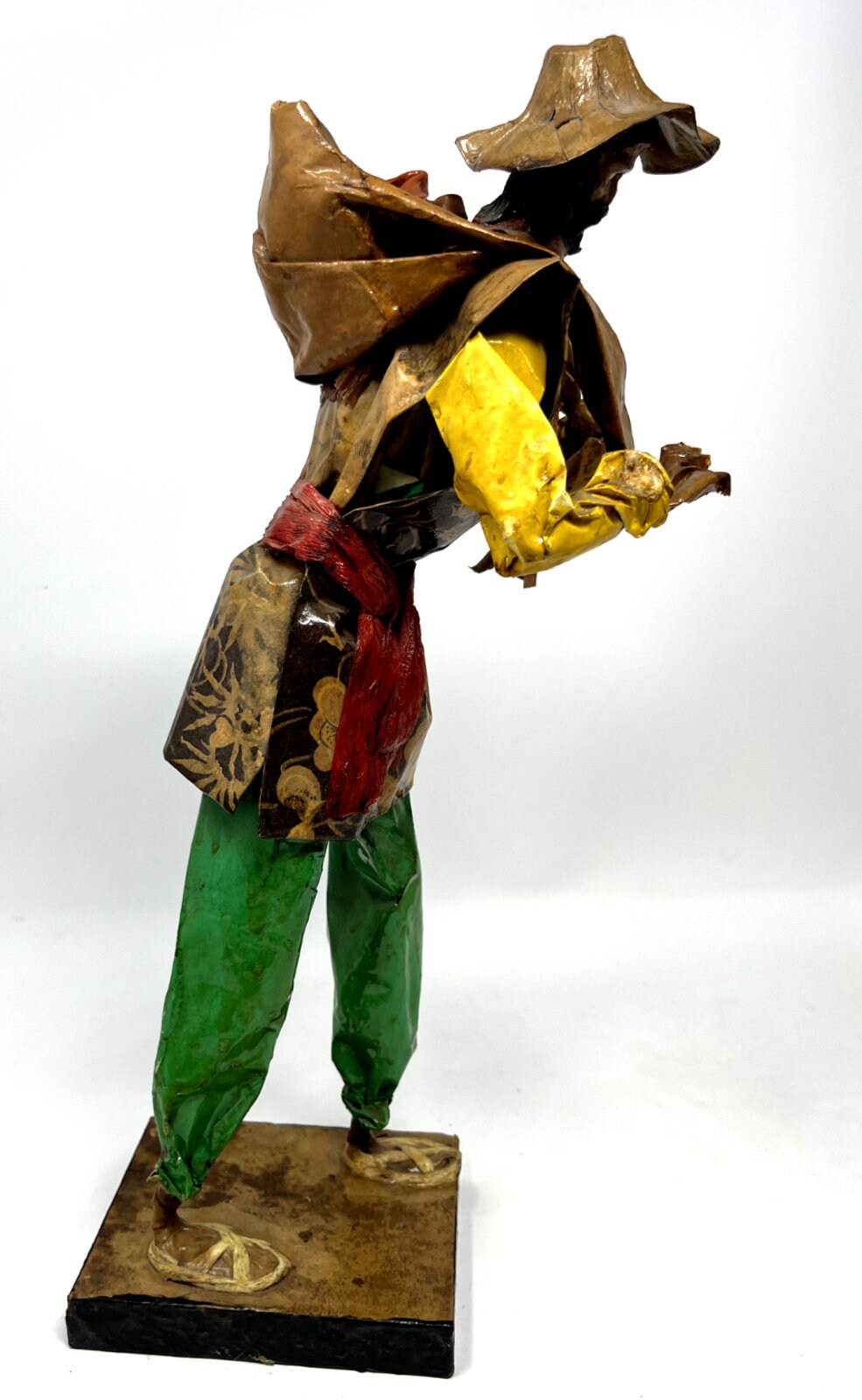 Color Full Folk Art Paper Mache Man Carrying Bag With Pottery - Etsy