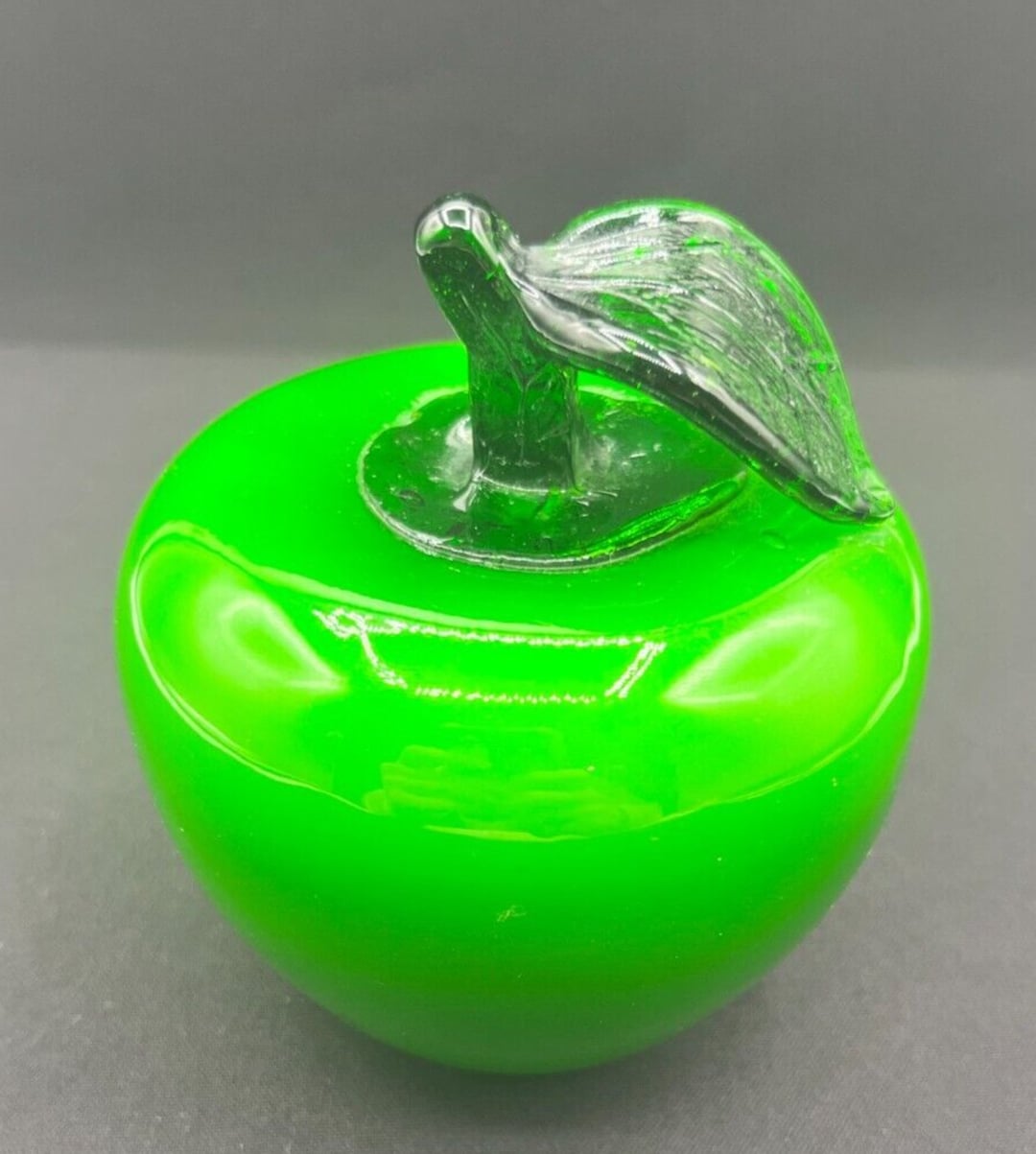 Vintage Murano Style Glass GREEN APPLE Decorative Fruit 3" - Etsy