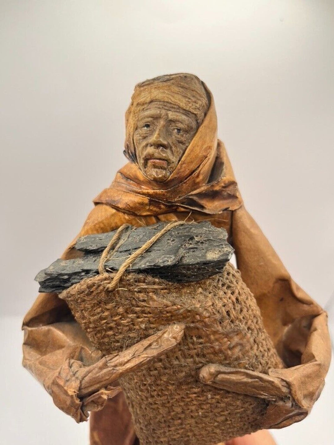 Mexican Paper Mache Figure Folk Art Man Carring Sack With Wood - Etsy