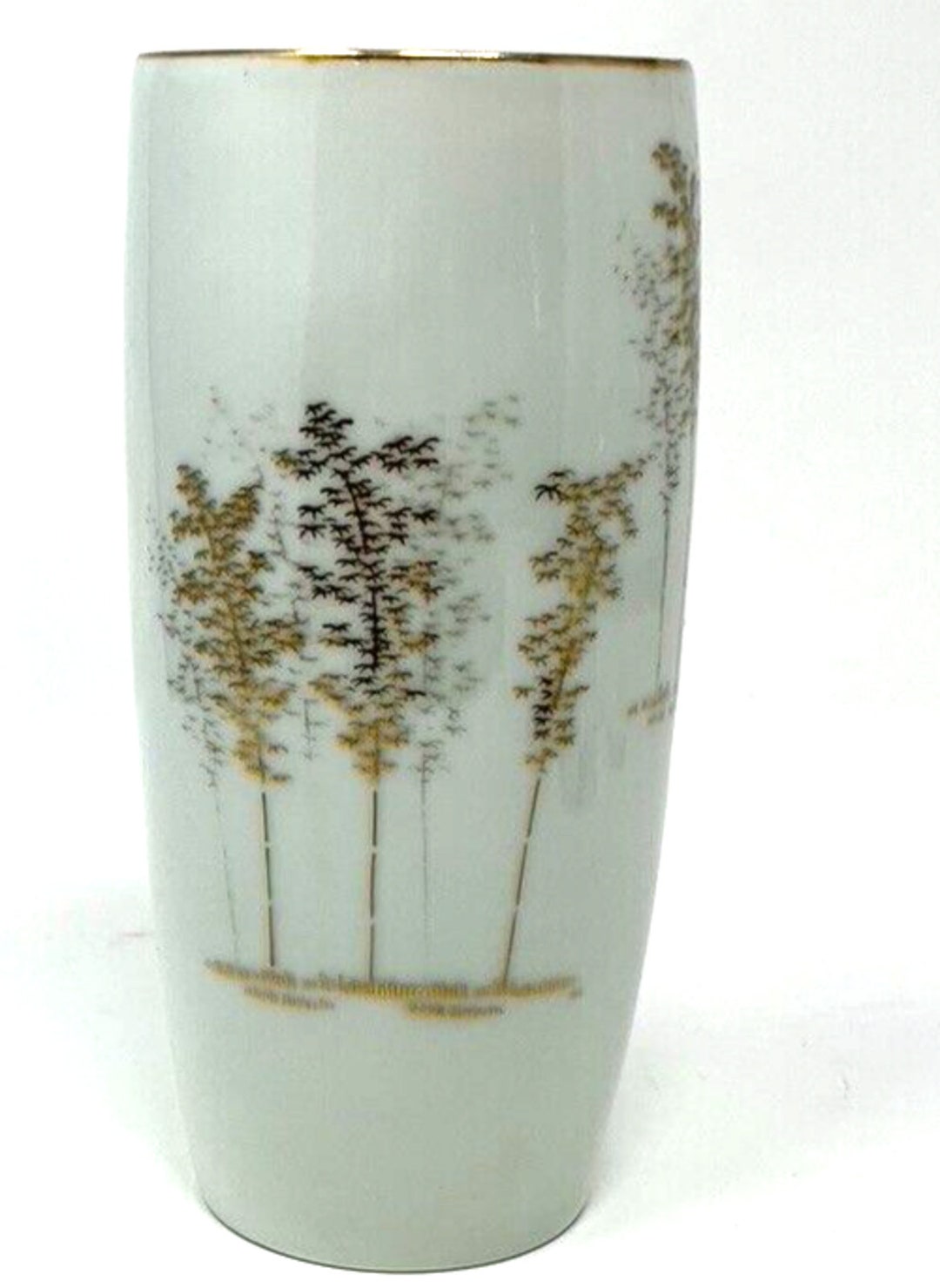 Fukagawa Arita Japanese Bone China Vase With Gold Painted Tree Design 7 ...