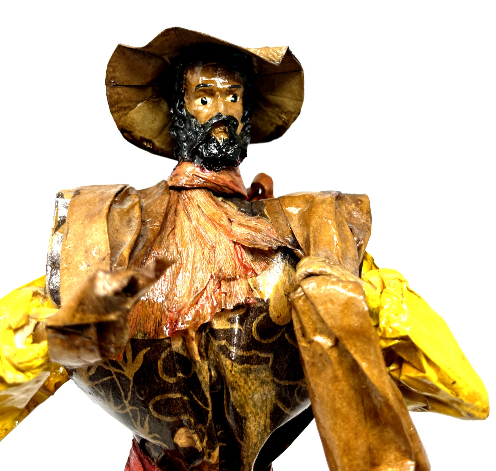 Color Full Folk Art Paper Mache Man Carrying Bag With Pottery - Etsy