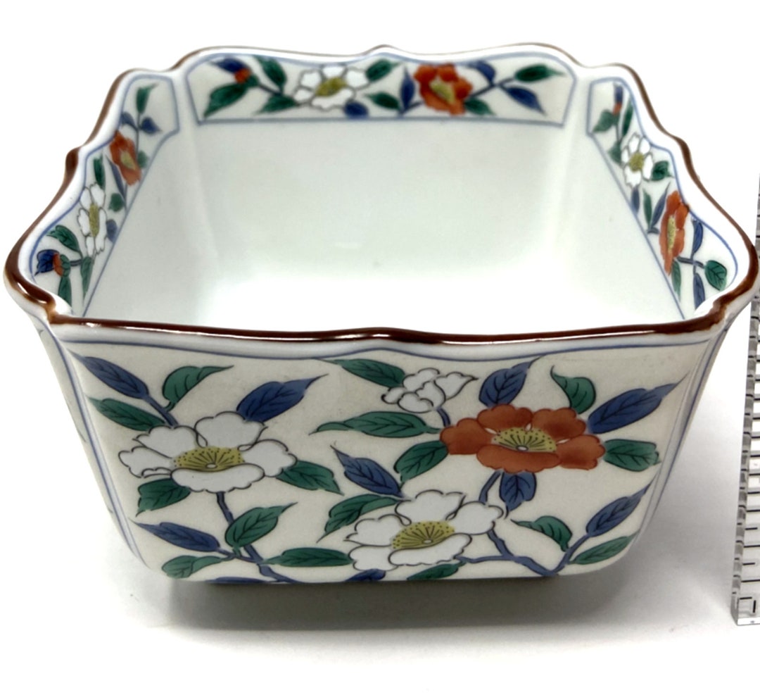 Vintage Chinese Set of 4 Floral Square Bowls Very Good Condition ...