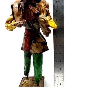 Color Full Folk Art Paper Mache Man Carrying Bag With Pottery 15" - Etsy