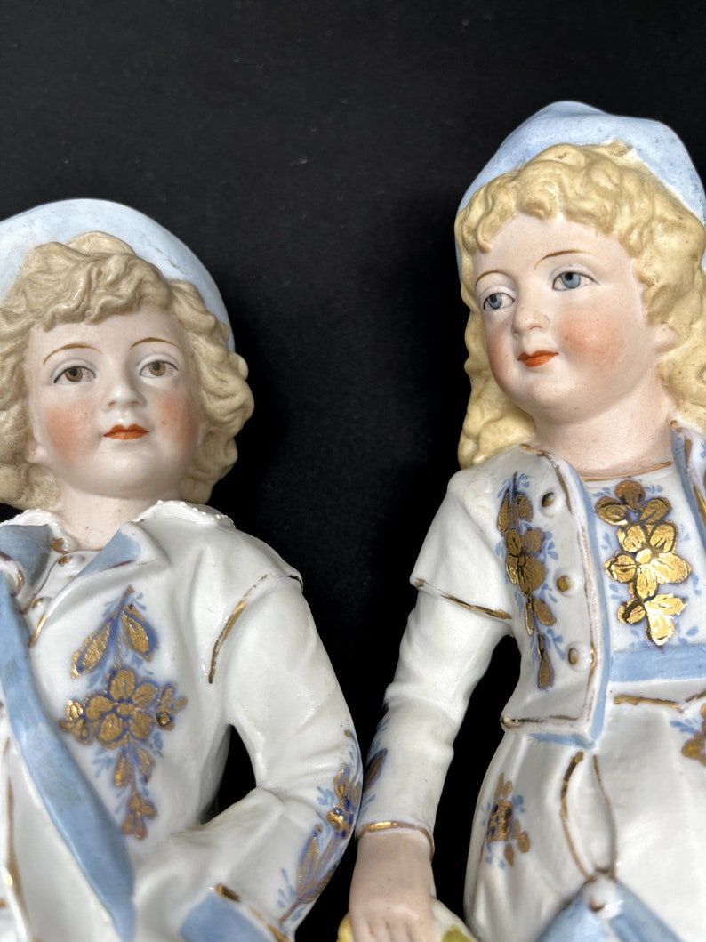 Antique Gebruder Heubach Germany Bisque Porcelain Boy and Girl ...