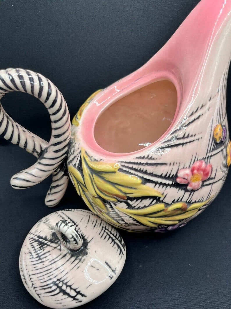 Vintage Hull Pottery Teapot T14 Blosson Flite Pale Pink Exterior ...