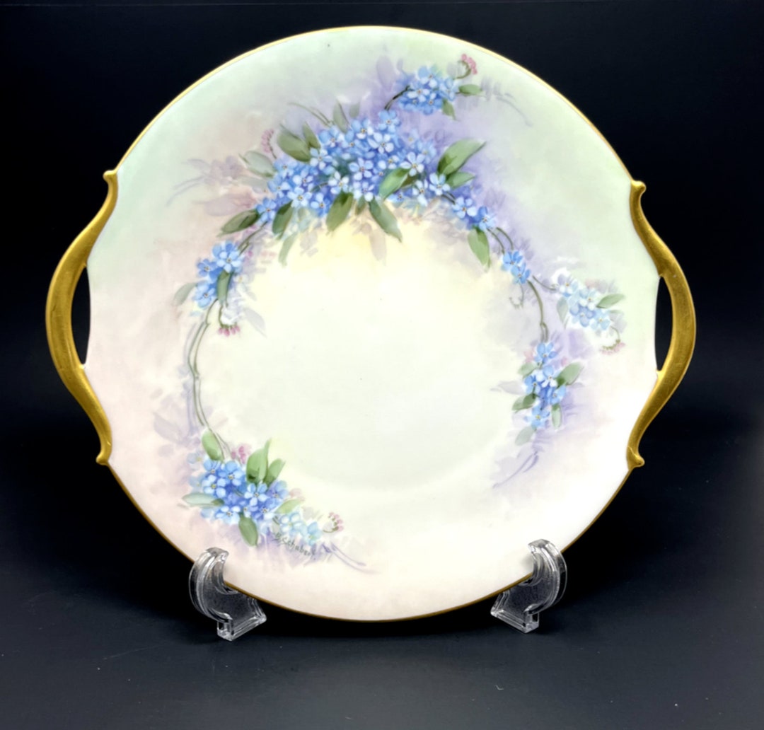 Vintage Hand Painted Decorative Plate With Handles Signed by Artist 10 ...