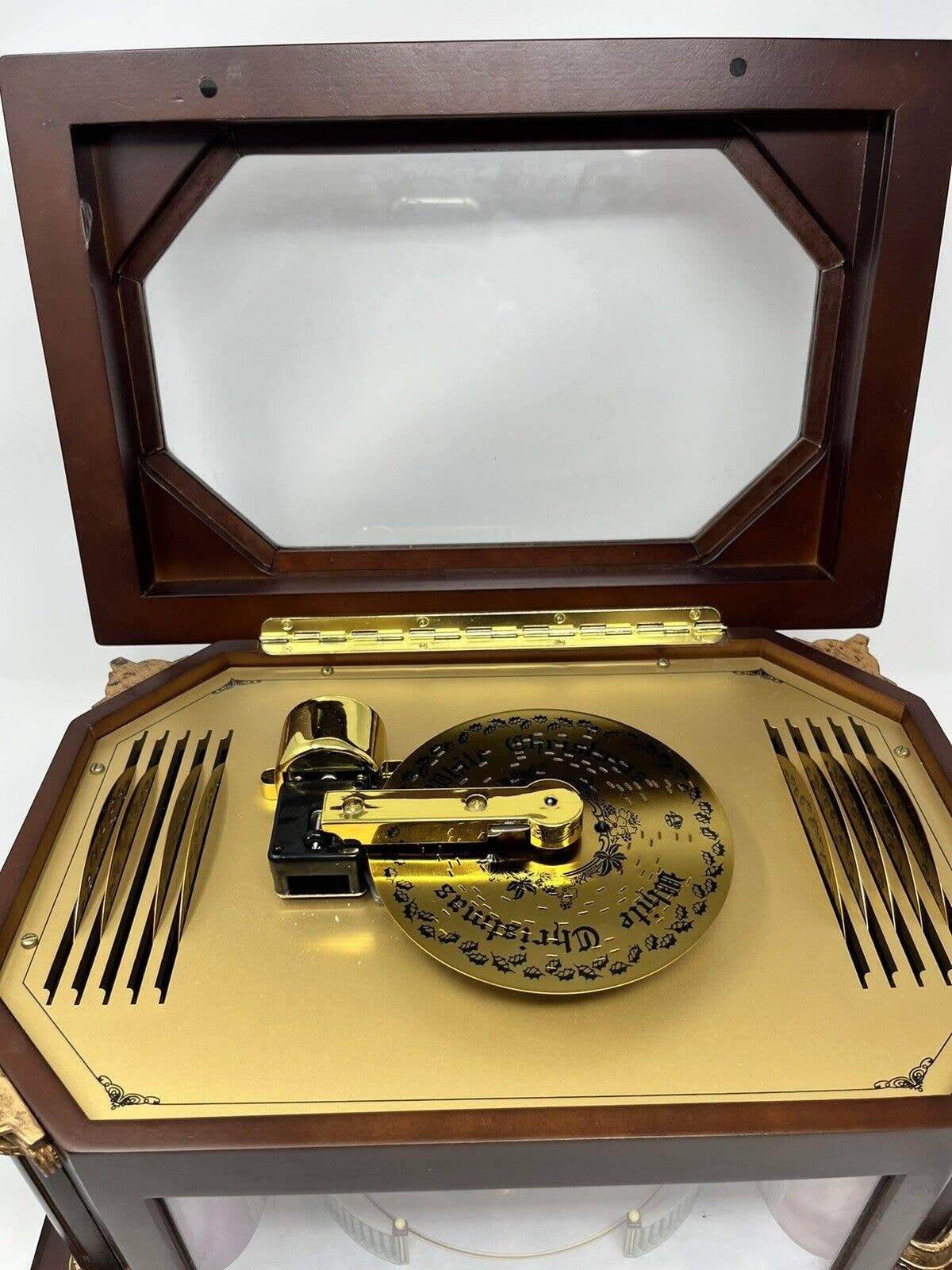 Mr Christmas Gold Label Animated Music Box 10 Metal Disc Record Player ...