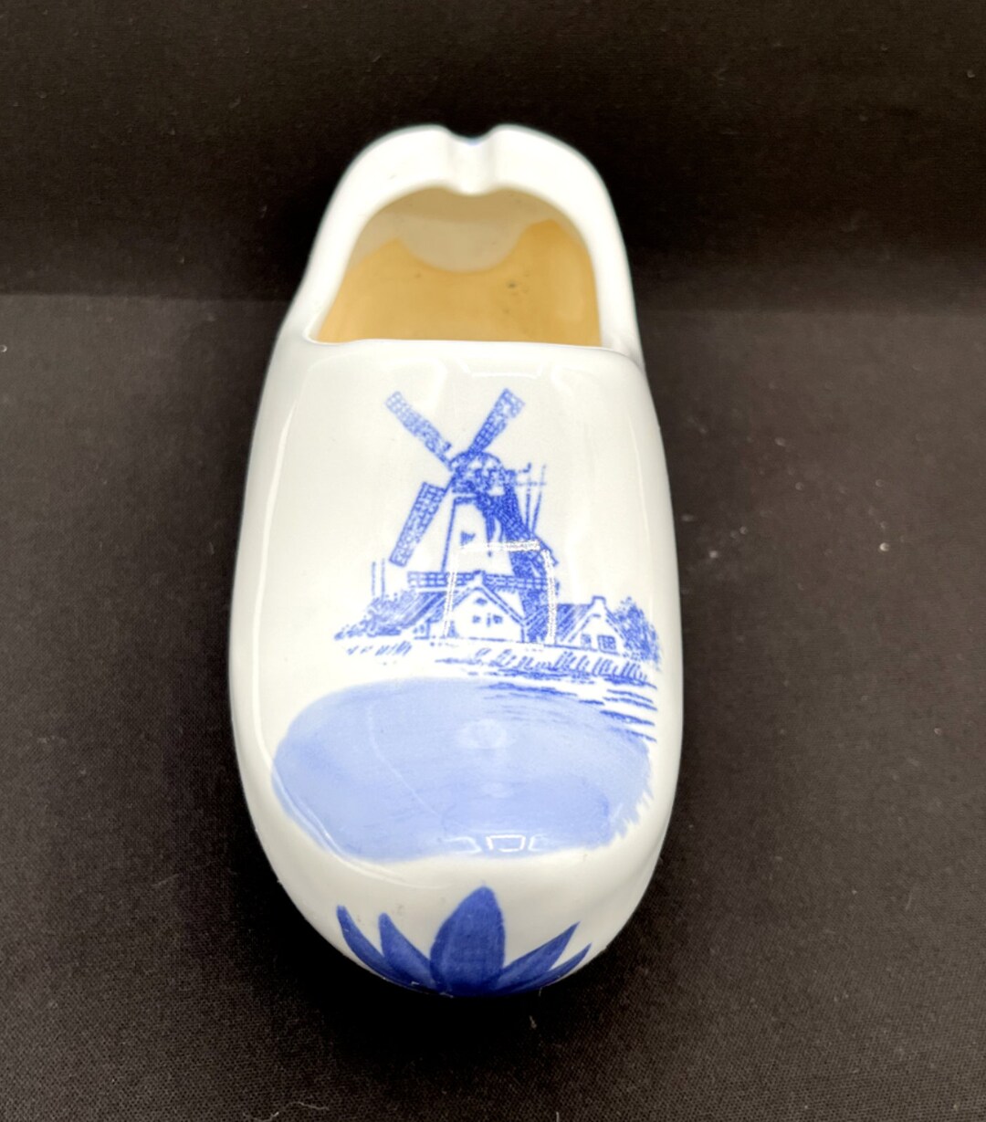 Vintage Porcelain Shoe Clog Blue Dutch Holland Windmill Decor - Etsy