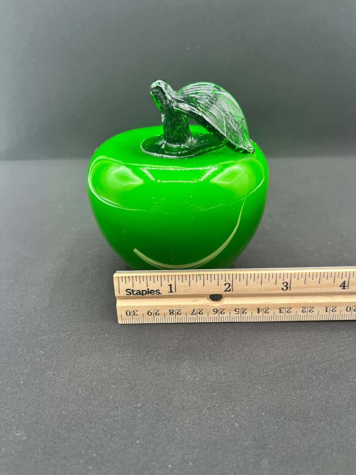 Vintage Murano Style Glass GREEN APPLE Decorative Fruit 3 - Etsy