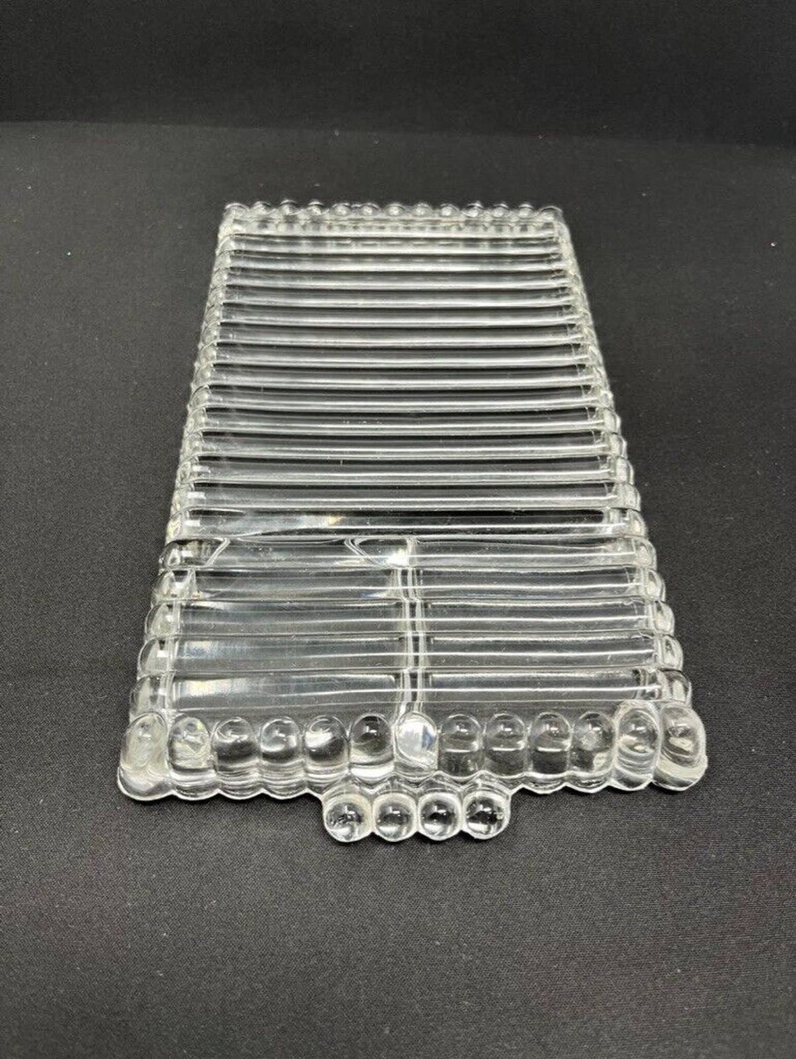 Hazel Atlas Depression Glass Lunch Snack Tray Orchard Crystal Pattern ...