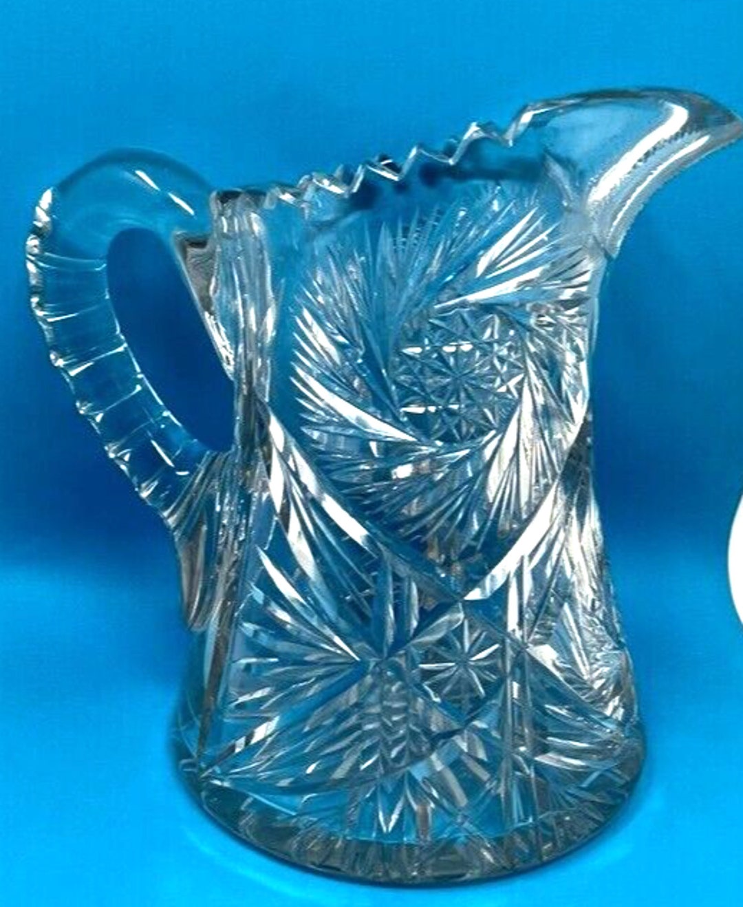 Clear Crystal Star Pitcher With Bursting Star on Bottom - Etsy